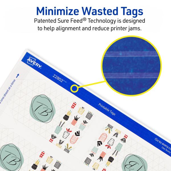 Avery(R) Rectangular Tags with Sure Feed(R), 2